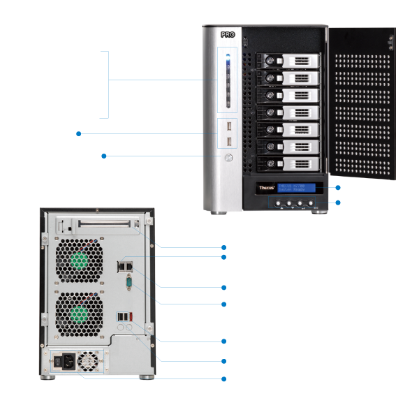 Linux NAS | Thecus N7700PRO v2 - 10GbE Ready, 7-Bay Power Storage Server